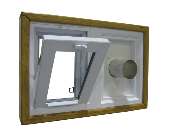 Hopper Window With Dryer Vent